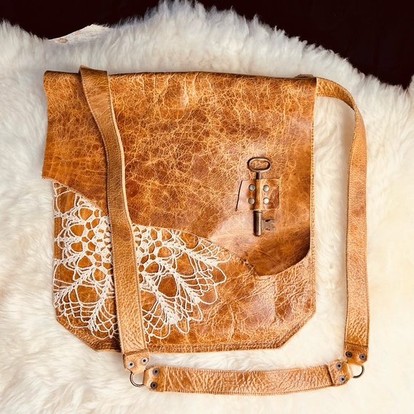 Urban Heirlooms | Bags | Leather Boho Messenger Bag With Antique Key ...